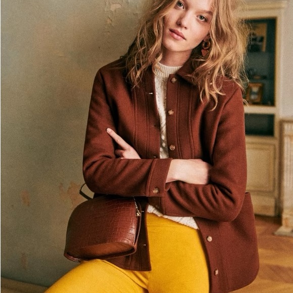 Sezane | Jackets & Coats | Nwot Sezane Will Jacket Organic Lined Brown ...